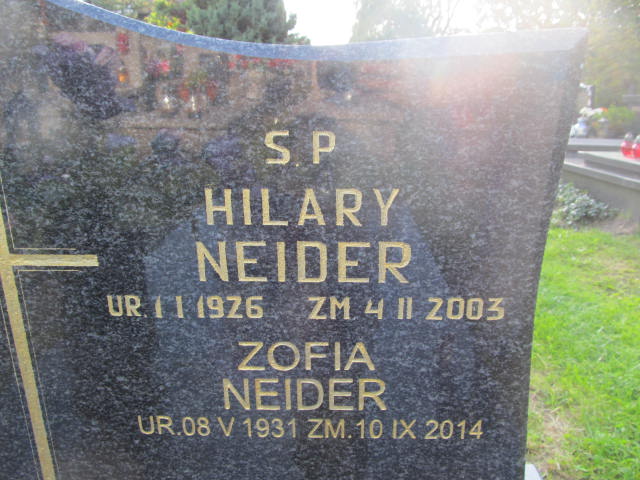 Hilary Neider 1926 Zakopane - Grobonet - Wyszukiwarka osób pochowanych